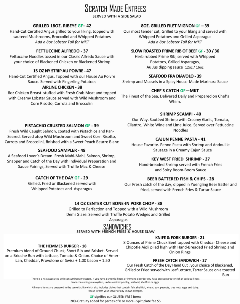 Dinner Menu | New - The Waverly